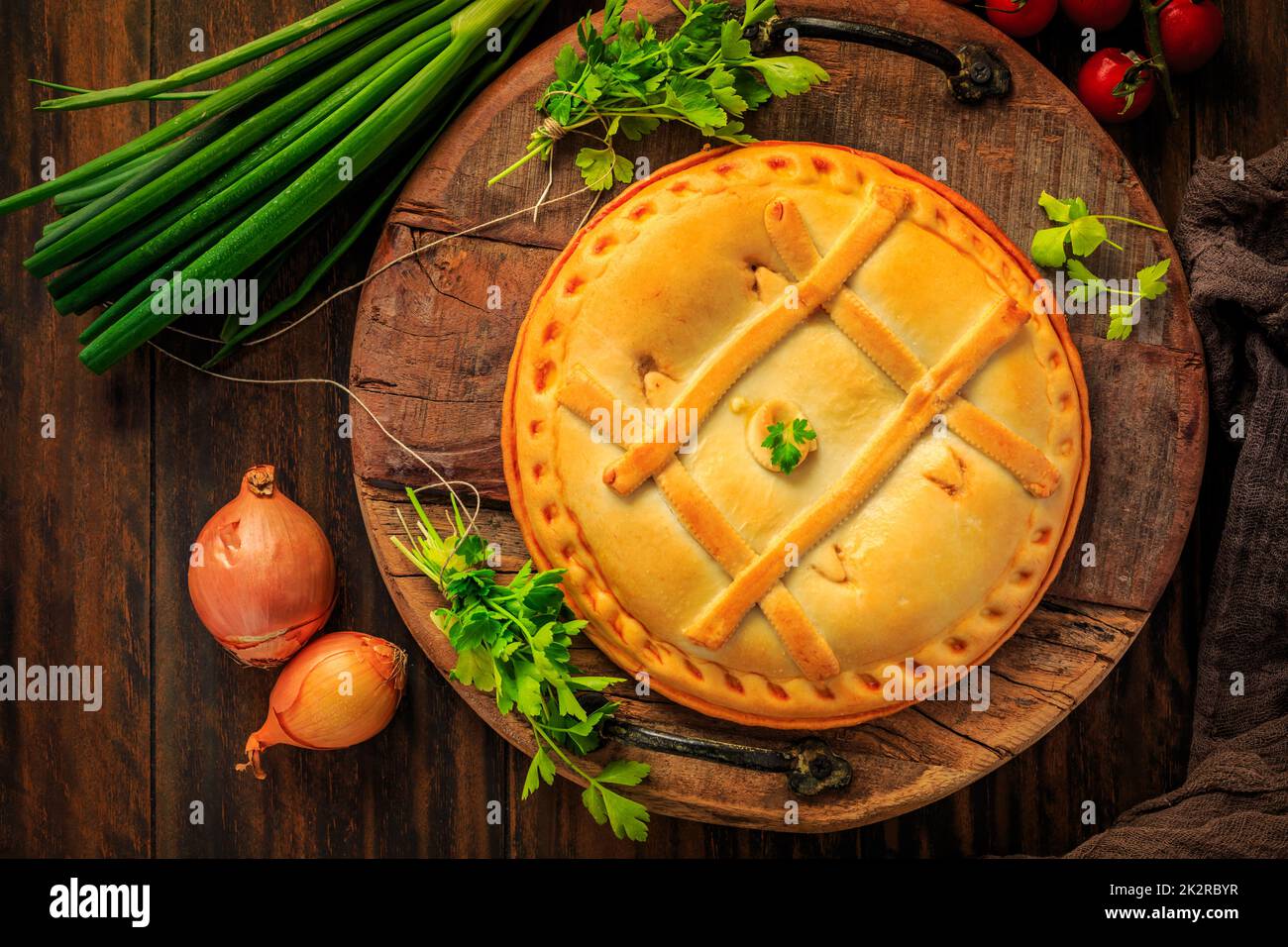 Empanada Gallega - traditional pie stuffed with tuna, Galician and ...