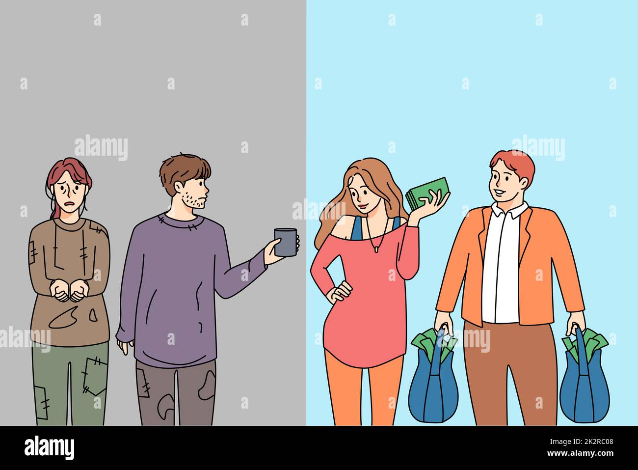 Inequality of poor and rick people in society Stock Photo - Alamy