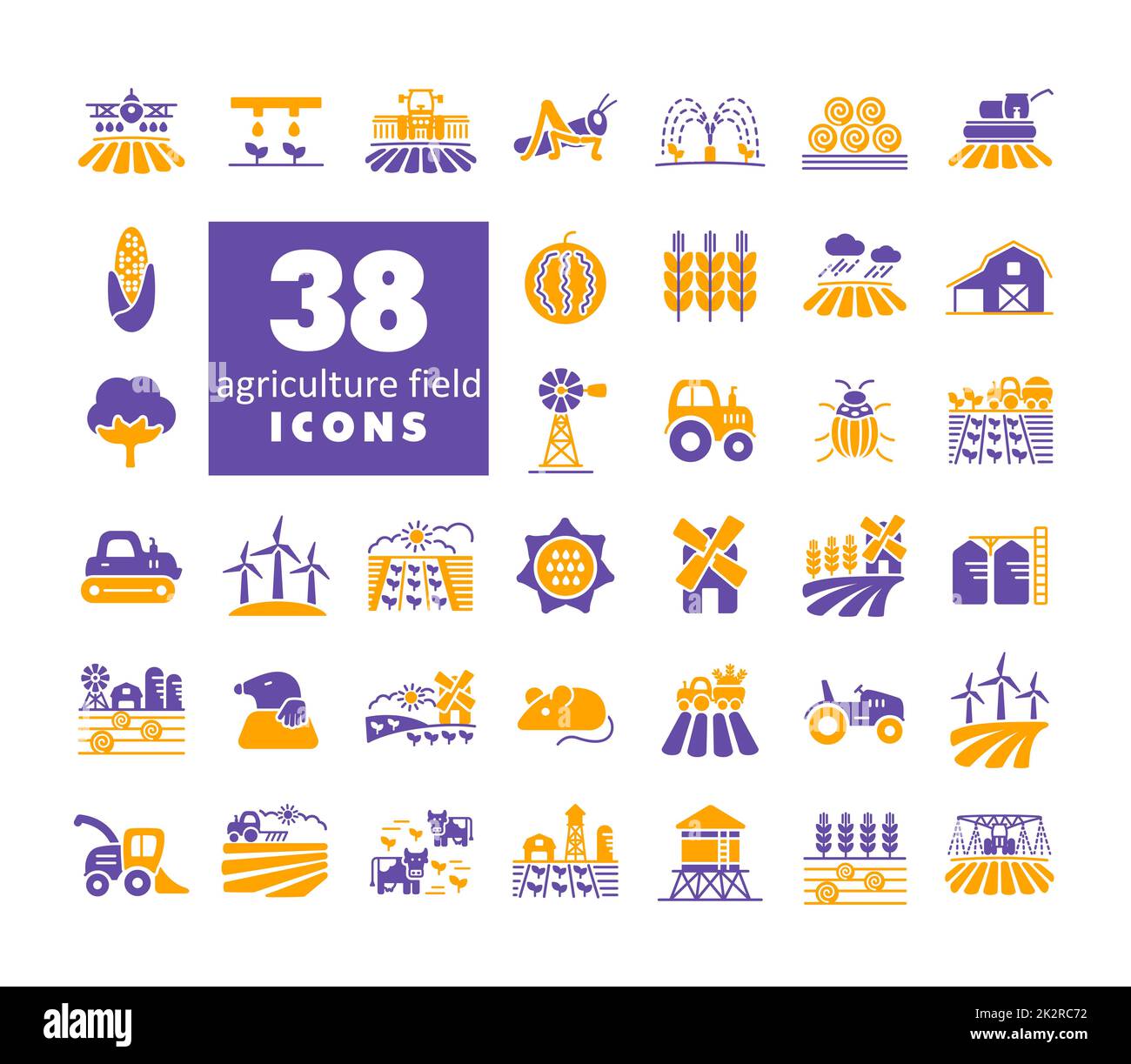 Farm Field vector isolated icon. Agriculture sign Stock Photo - Alamy