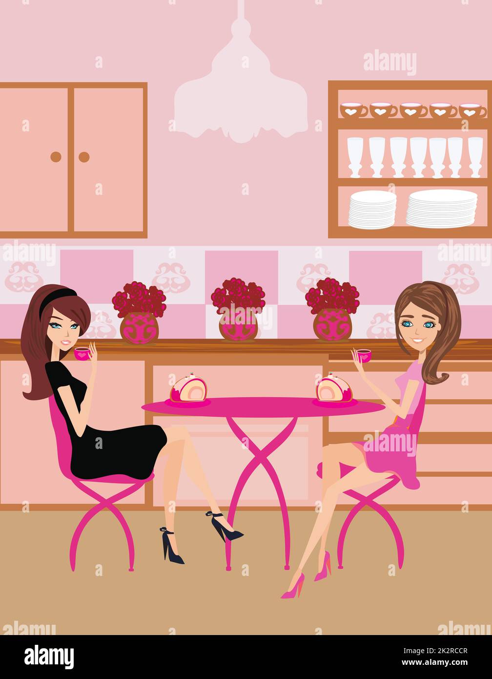 Set cute girls women hi-res stock photography and images - Alamy