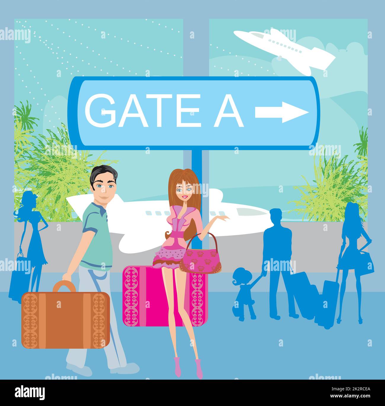 Silhouette couple airport hi-res stock photography and images - Alamy