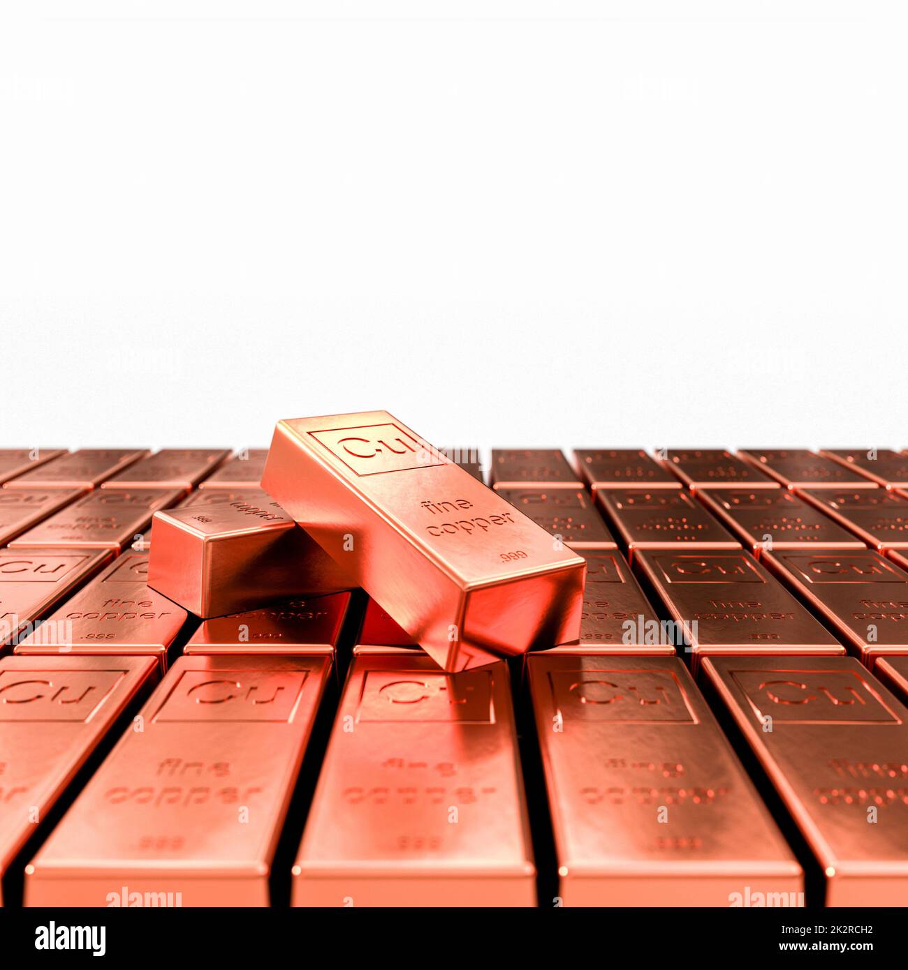 copper ingots on a white background Stock Photo - Alamy