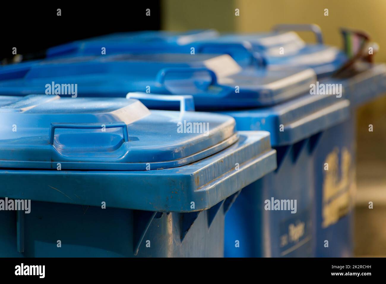 Garbage cans in closeup Stock Photo - Alamy