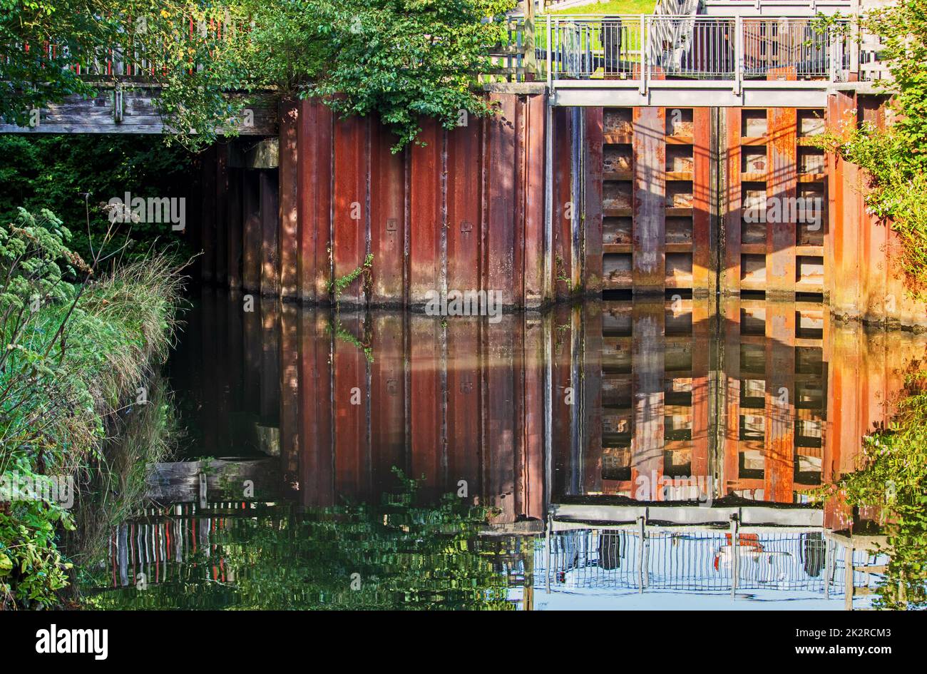 The basin of the Ribble Link, close to the lock gates from the ...
