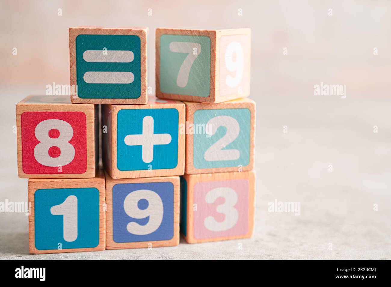 Math number colorful on white background, education study mathematics ...
