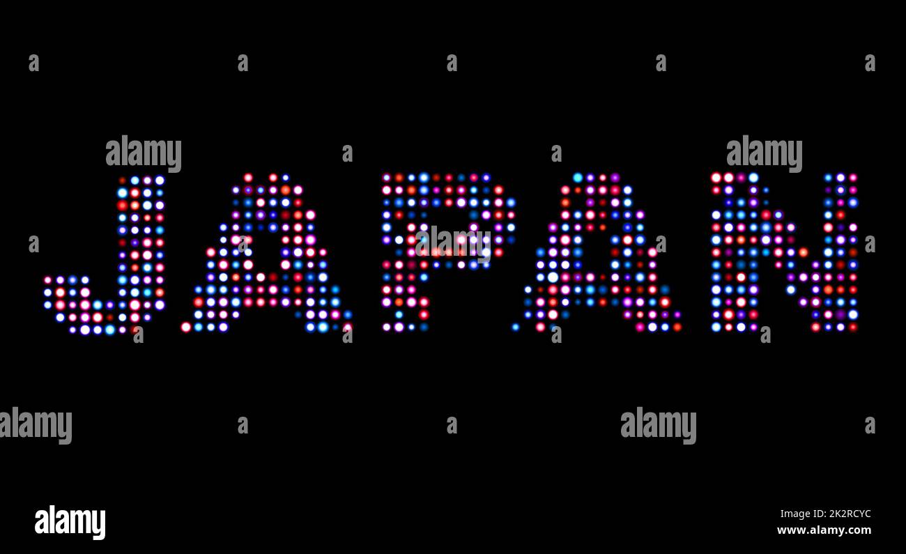 Japan led text Stock Photo - Alamy