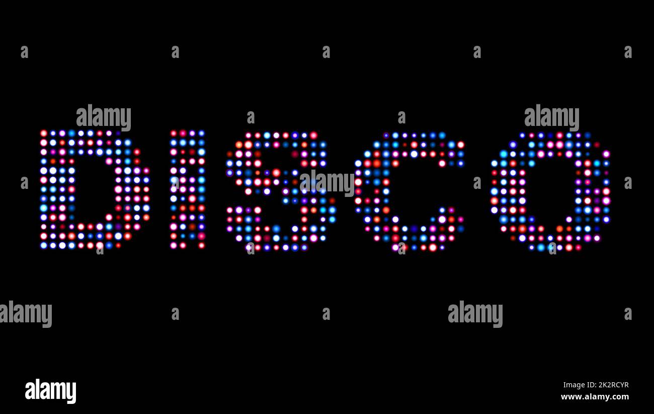 Disco led text Stock Photo - Alamy
