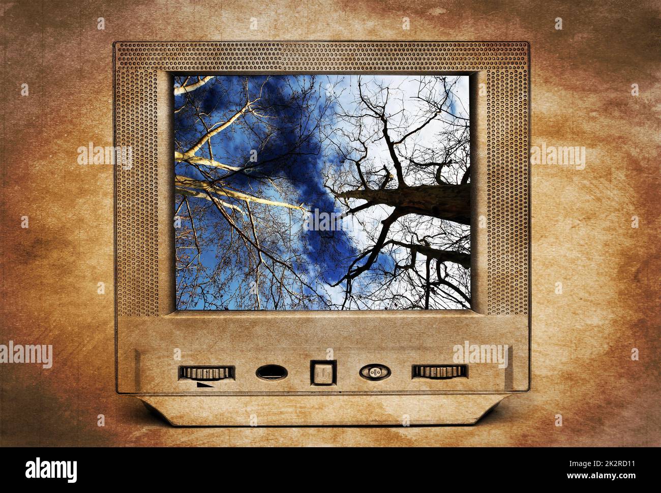 Old television blue screen on hi-res stock photography and images - Alamy