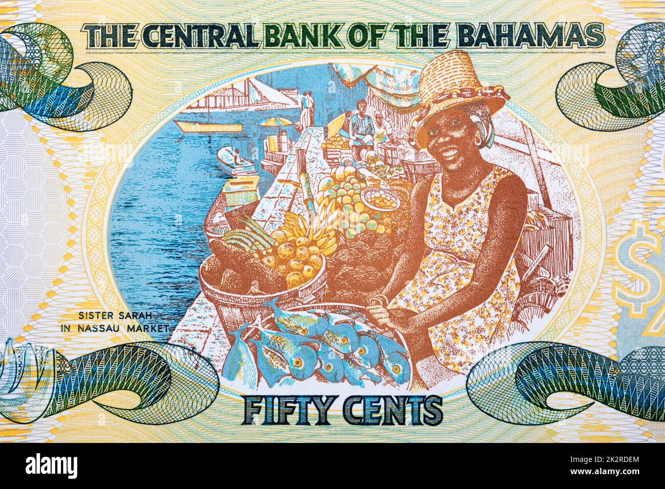 Sister Sarah in Nassau Market from Bahamian money Stock Photo - Alamy
