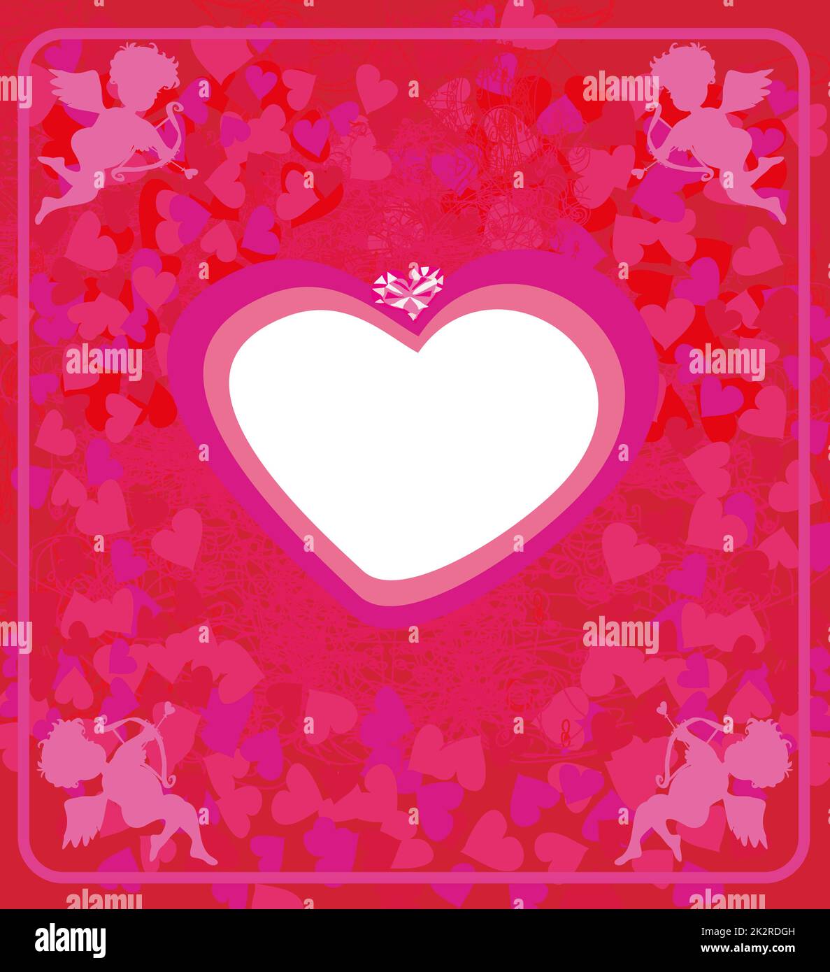 Happy valentines day - card with cupids Stock Photo - Alamy