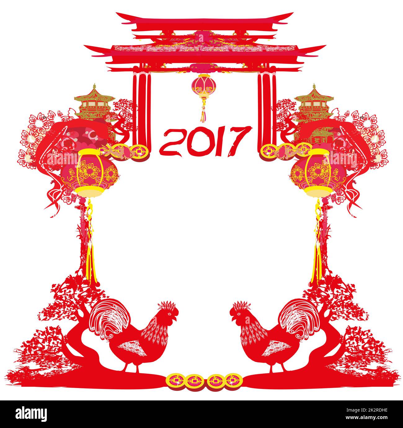 year of rooster design for Chinese New Year celebration Stock Photo - Alamy