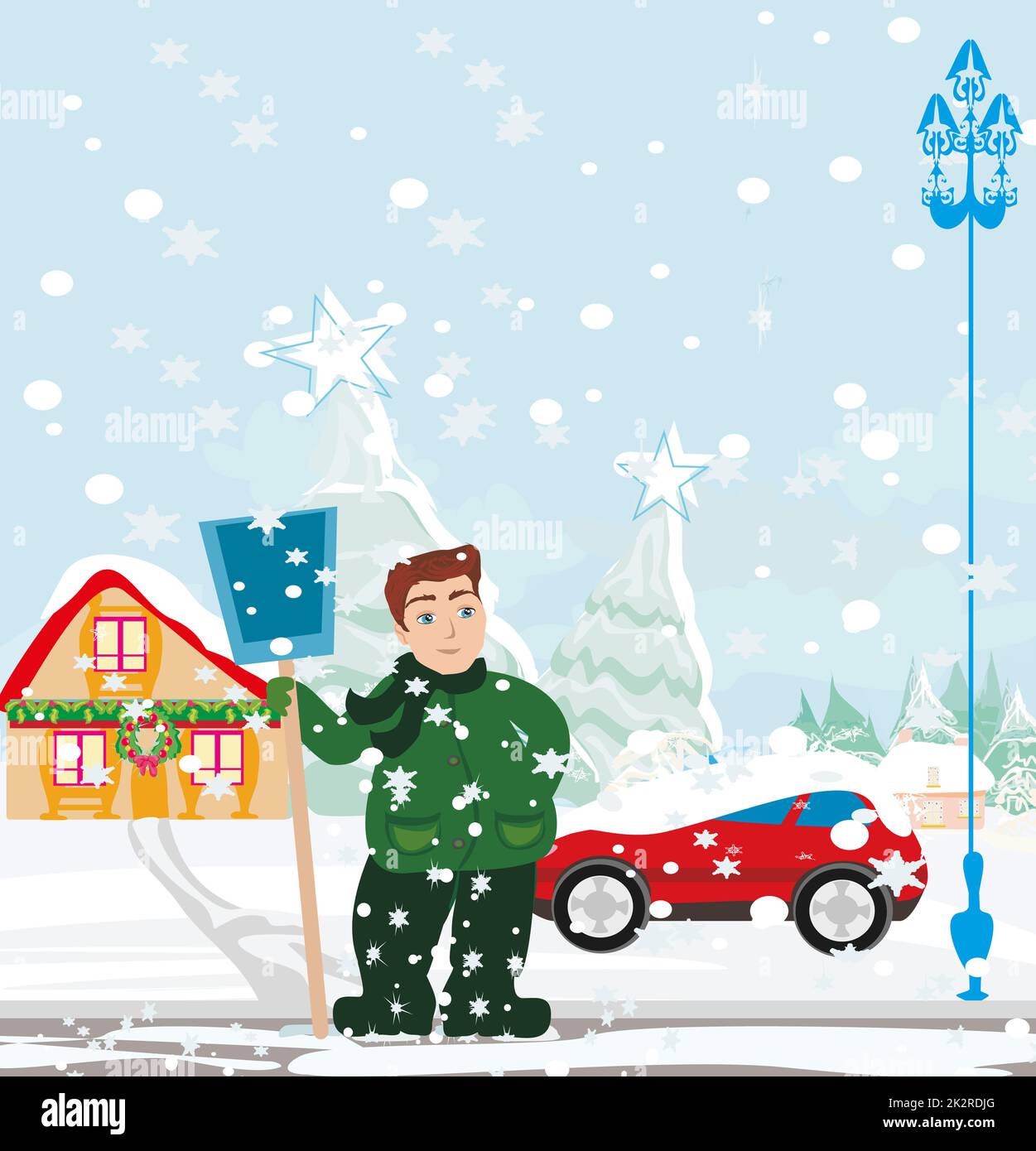 Car stuck snow sad man winter hi-res stock photography and images - Alamy