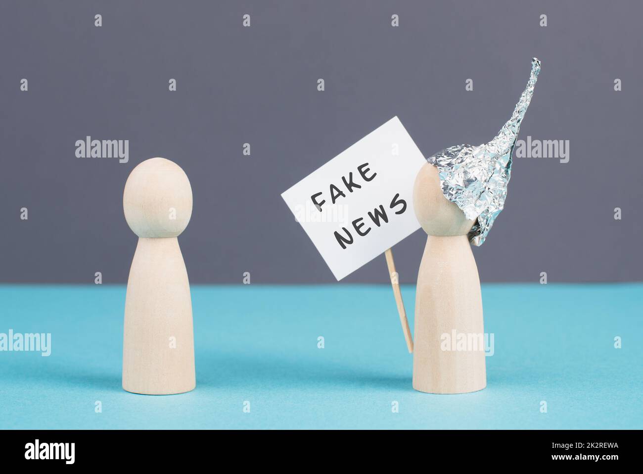 Alu hats protester talking to a person, conspiracy theories, tin foil ...