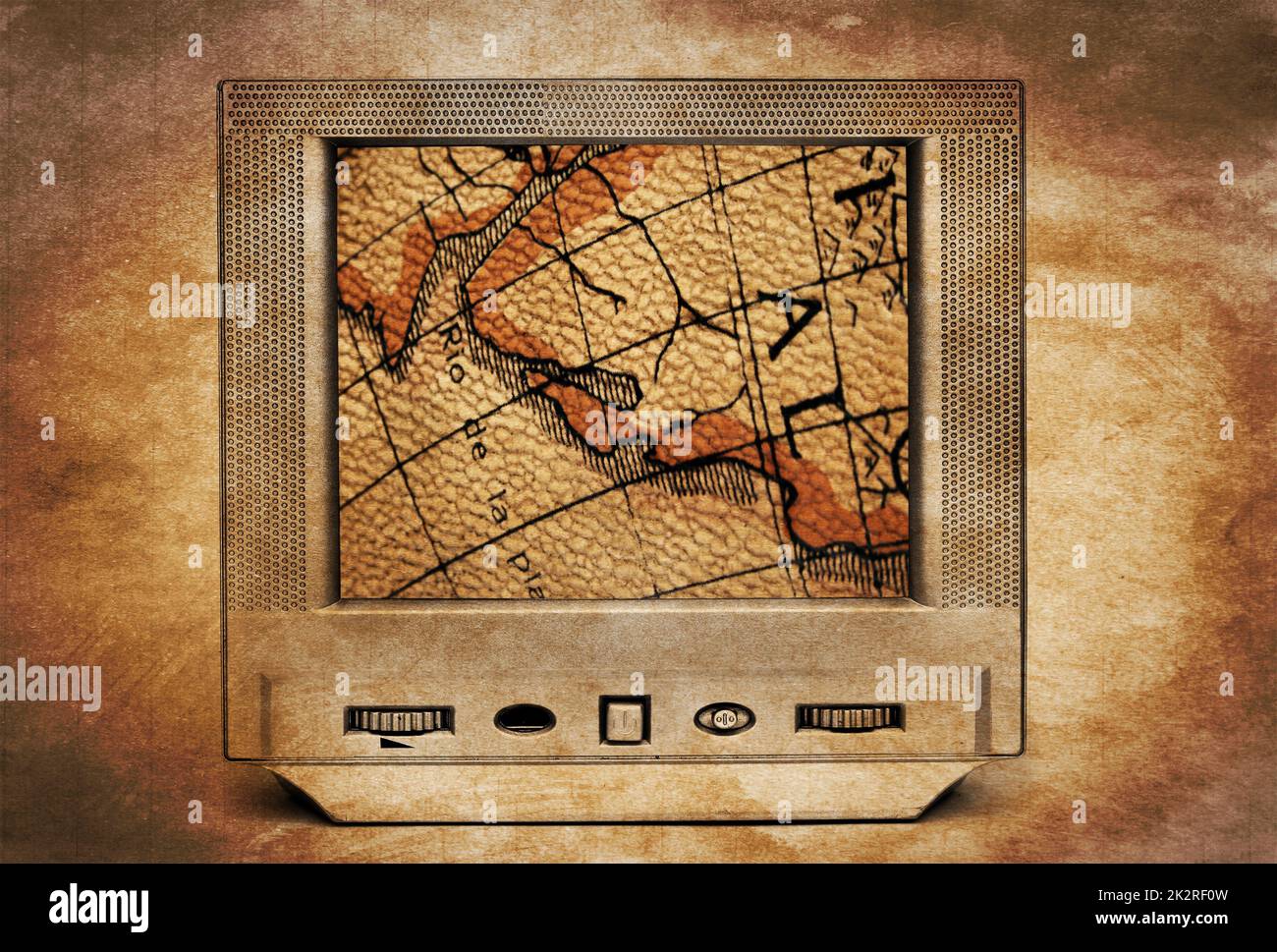 Treasure map on TV Stock Photo - Alamy