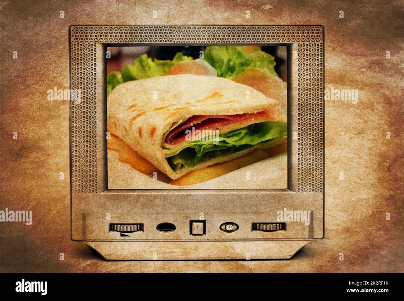 Sandwich on TV Stock Photo - Alamy