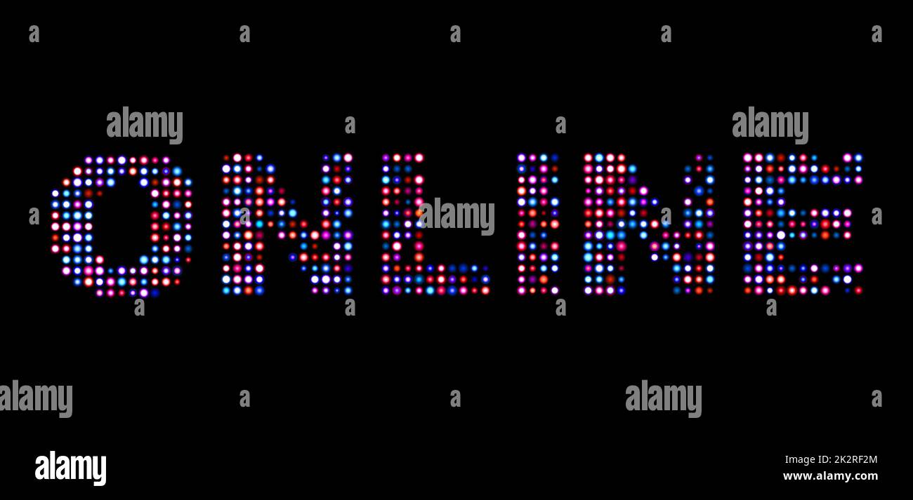 Online led text Stock Photo - Alamy