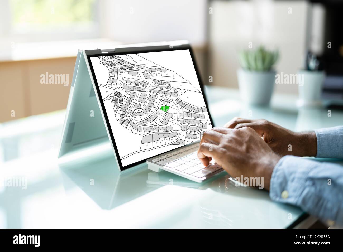 Cadastre Map And City Building Survey Stock Photo - Alamy