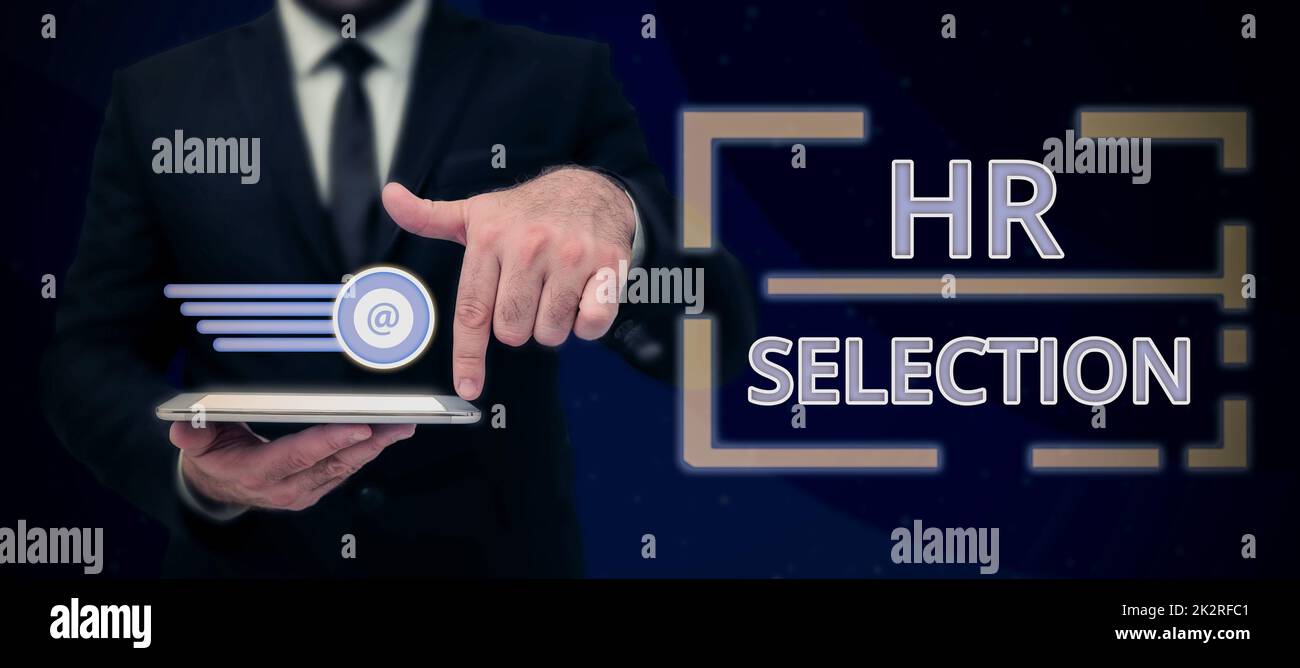Text caption presenting Hr Selection. Business idea Process and ...