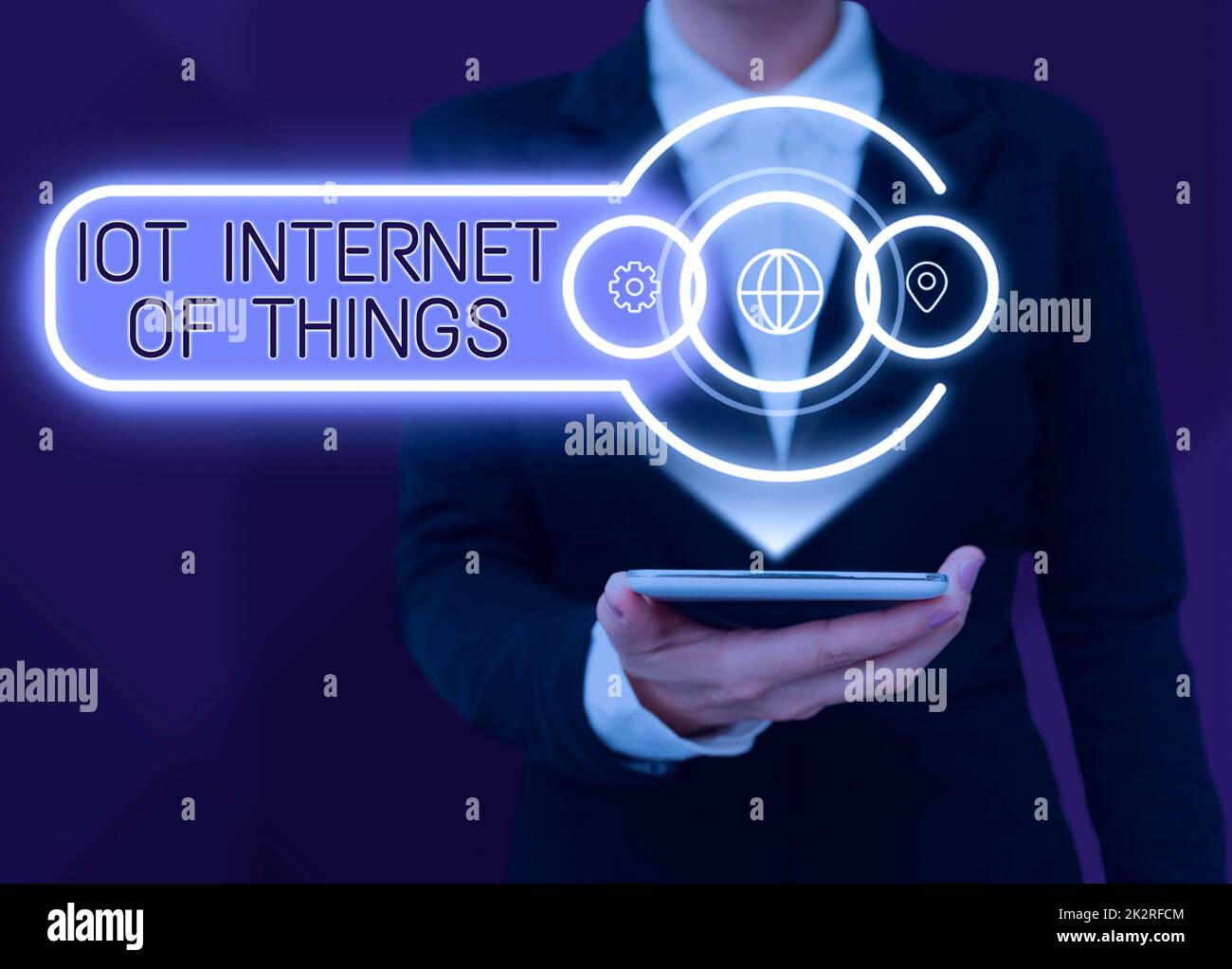 Sign displaying Iot Internet Of Things. Internet Concept Network of ...