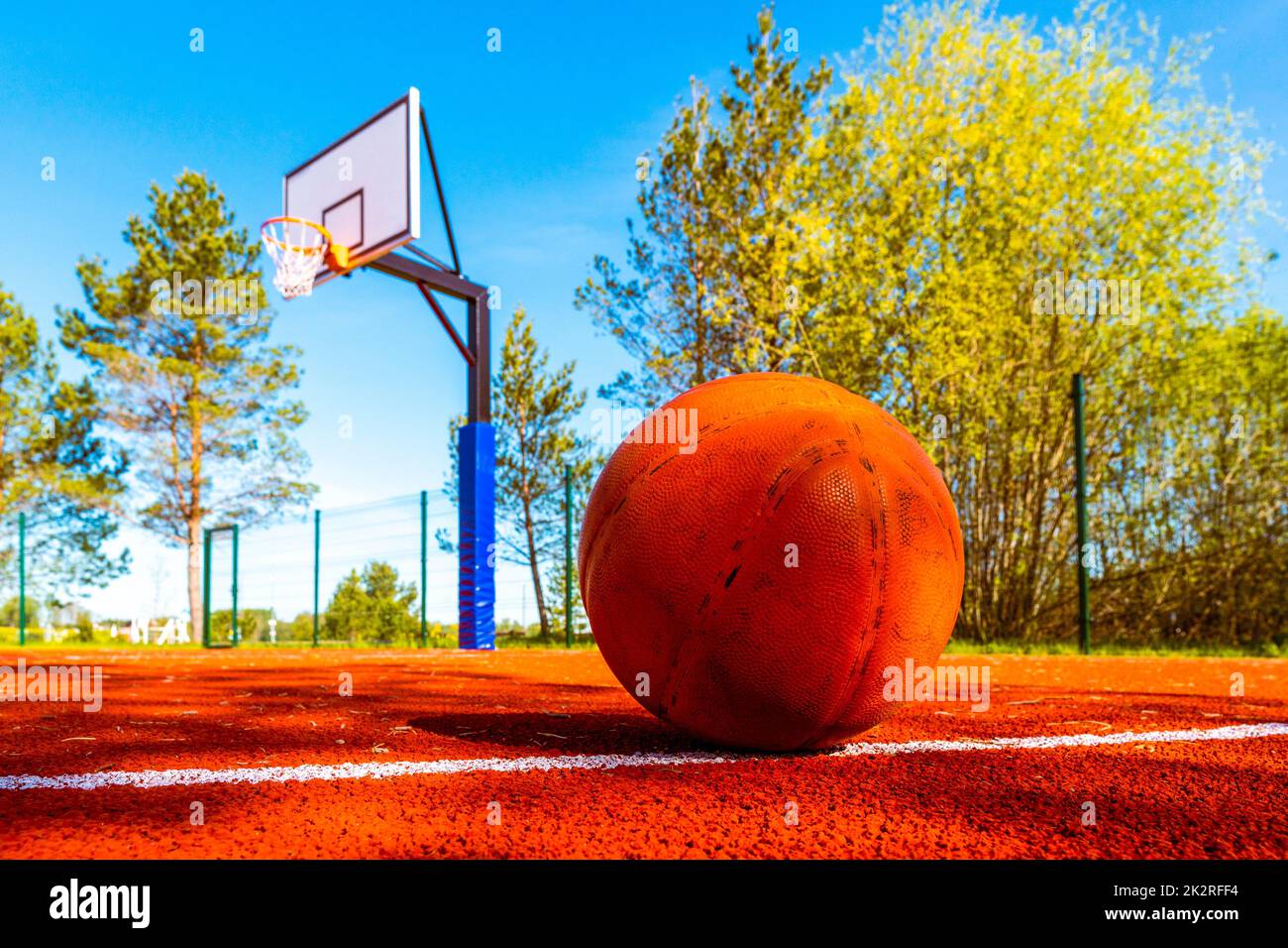 Outdoor basketball hoop on playground hi-res stock photography and ...