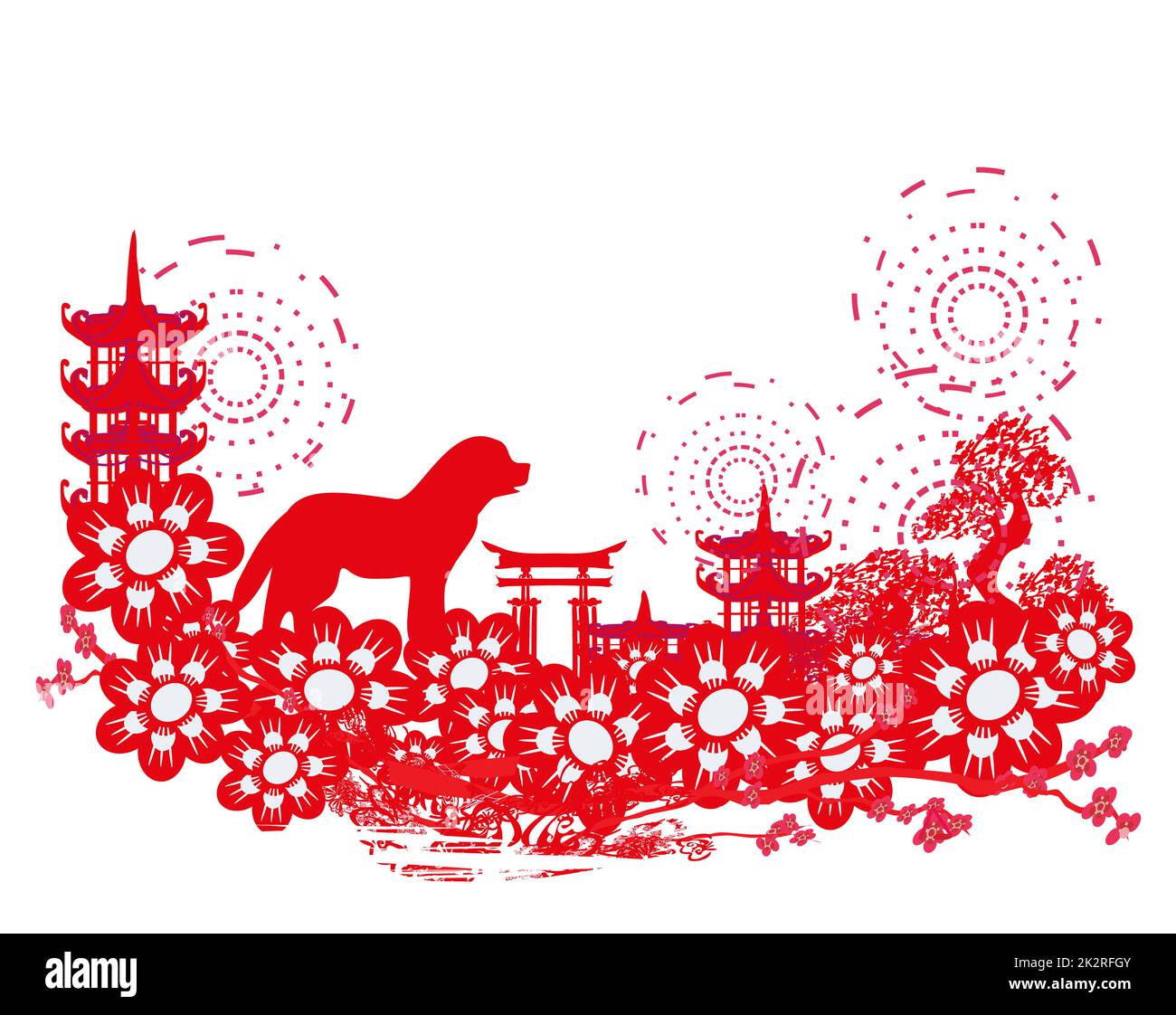 Chinese zodiac the year of Dog Stock Photo - Alamy