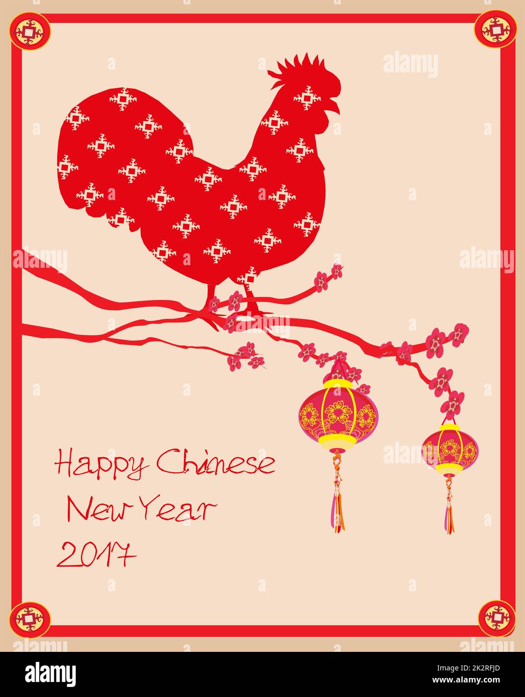 year of rooster design for Chinese New Year celebration Stock Photo - Alamy
