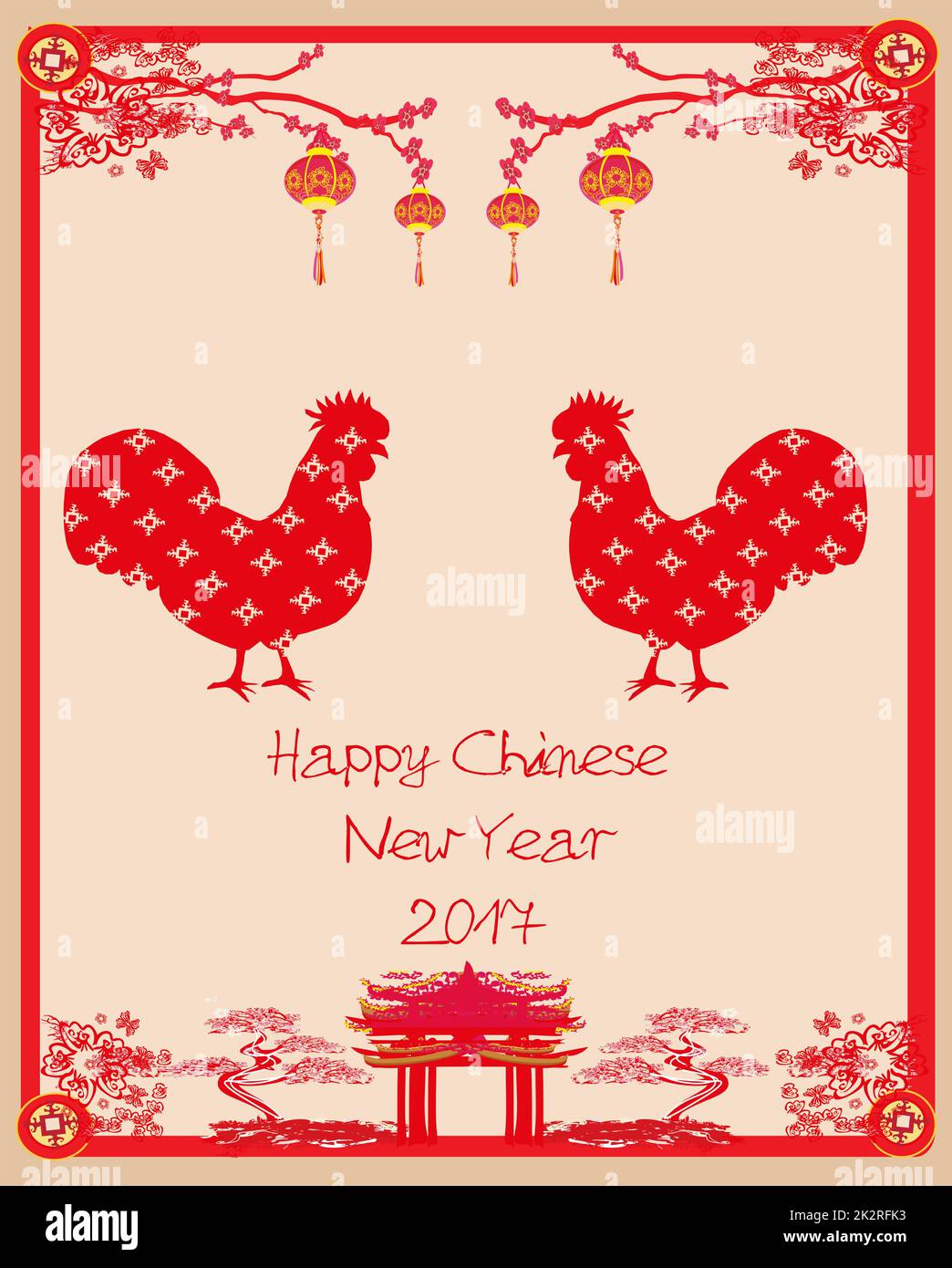 year of rooster design for Chinese New Year celebration Stock Photo - Alamy