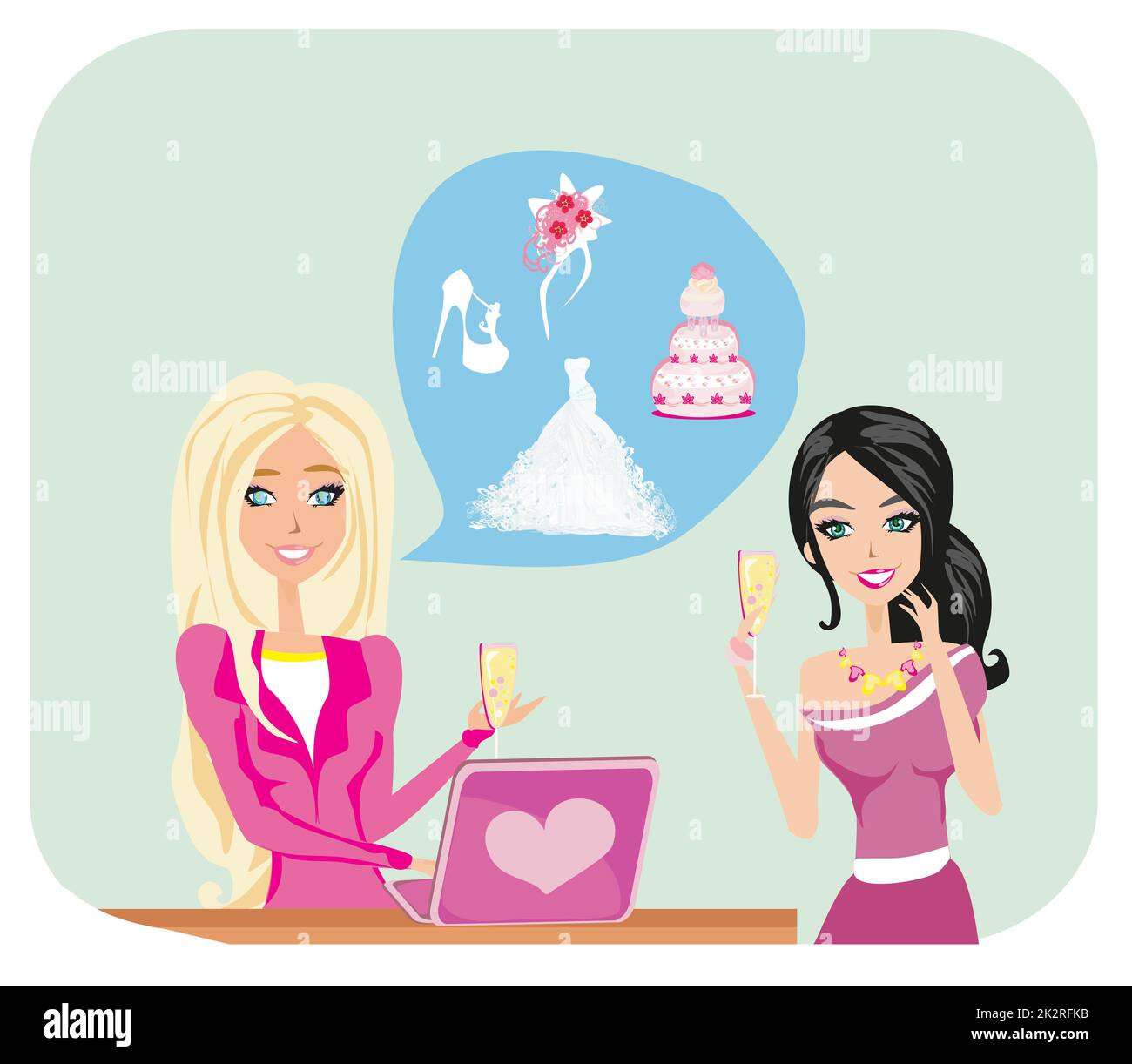 Wedding planner and bride Stock Photo - Alamy