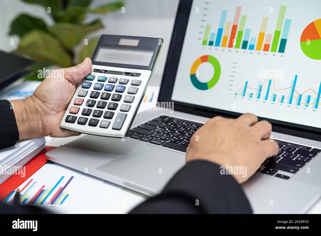 Financial accounting calculator chart hi-res stock photography and ...
