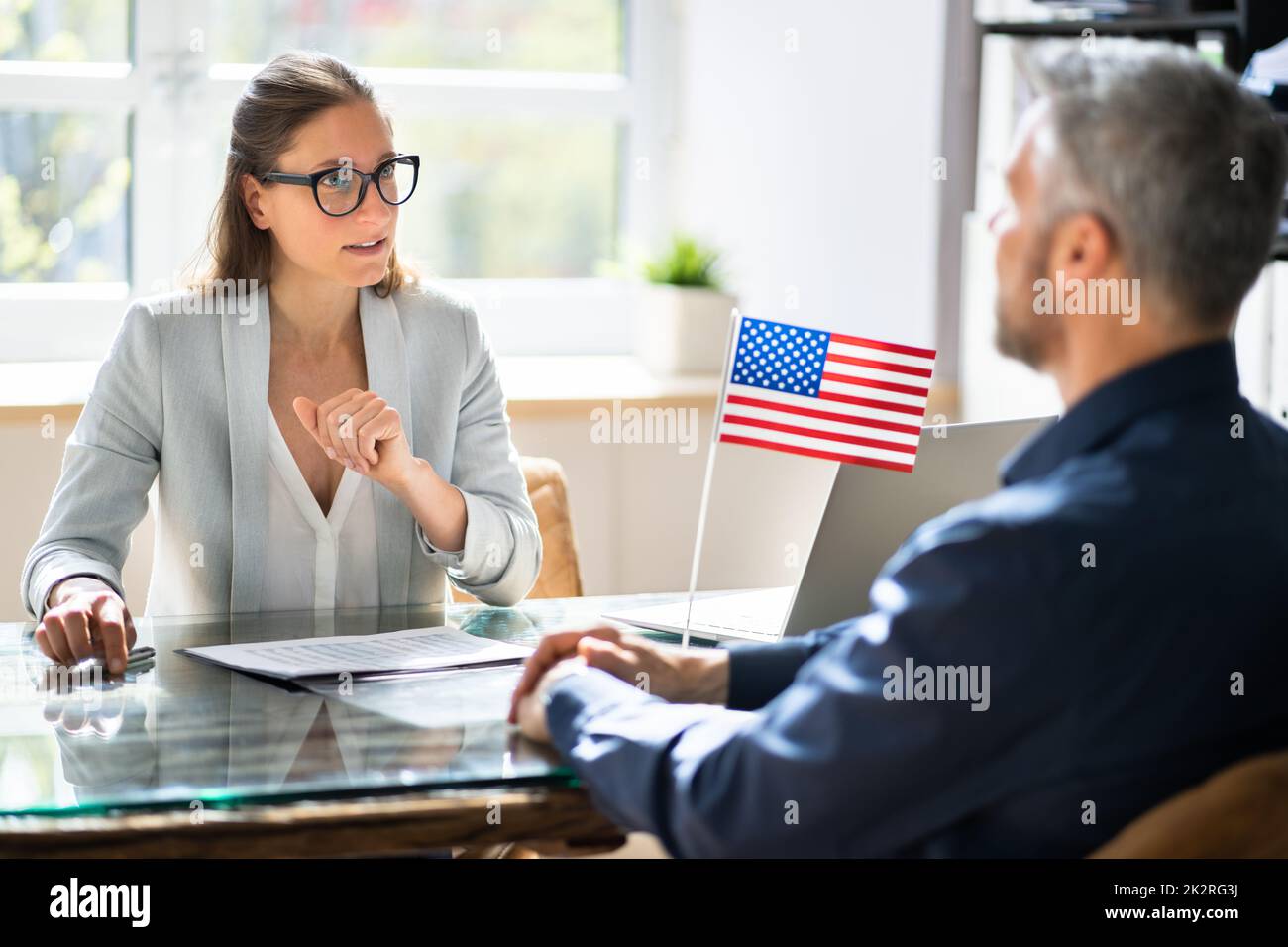 US Immigration Application And Visa Interview Stock Photo - Alamy