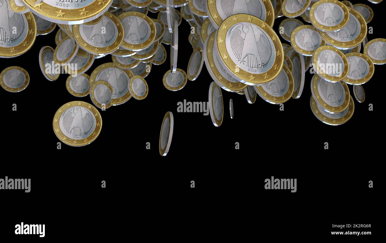 Falling golden coins euro financial hi-res stock photography and images ...