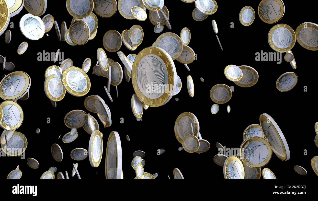 Falling golden coins euro financial hi-res stock photography and images ...