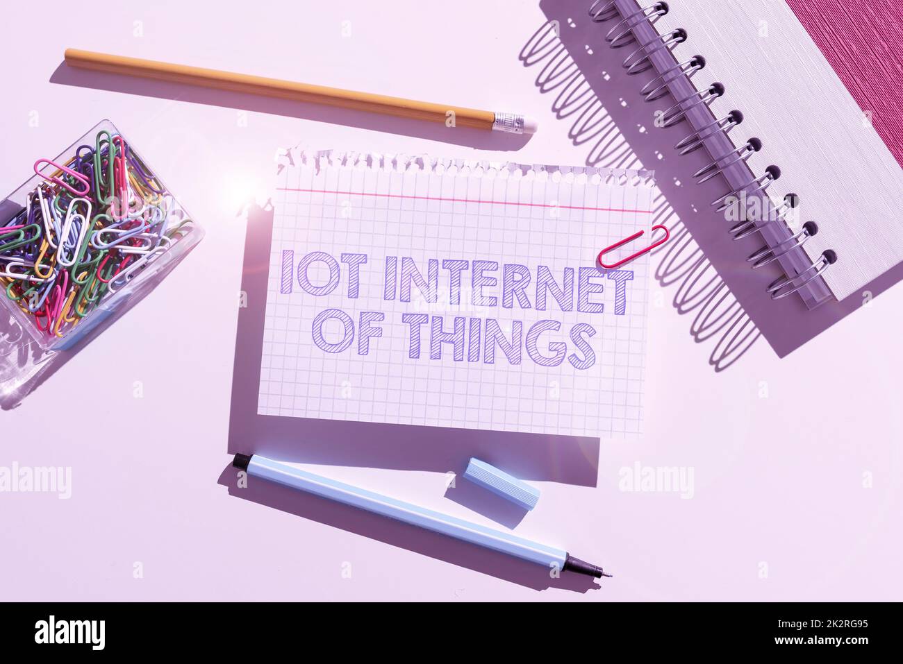 Hand writing sign Iot Internet Of Things. Word Written on Network of ...