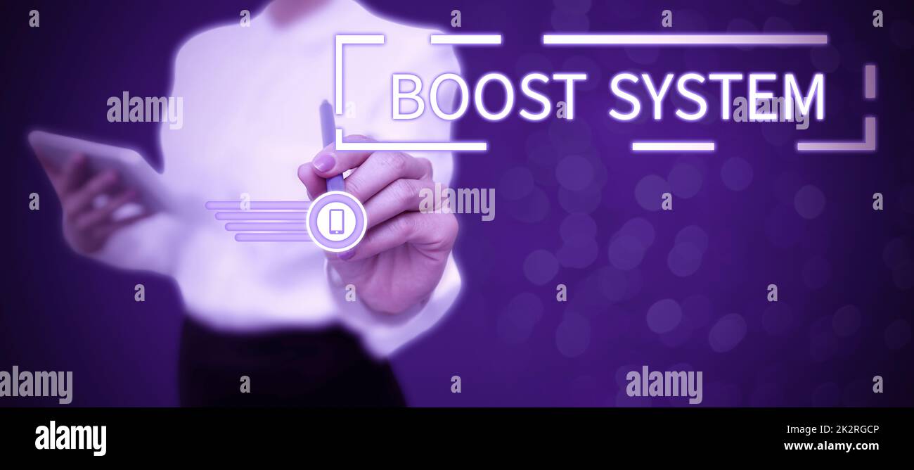 Text showing inspiration Boost System. Concept meaning Rejuvenate ...