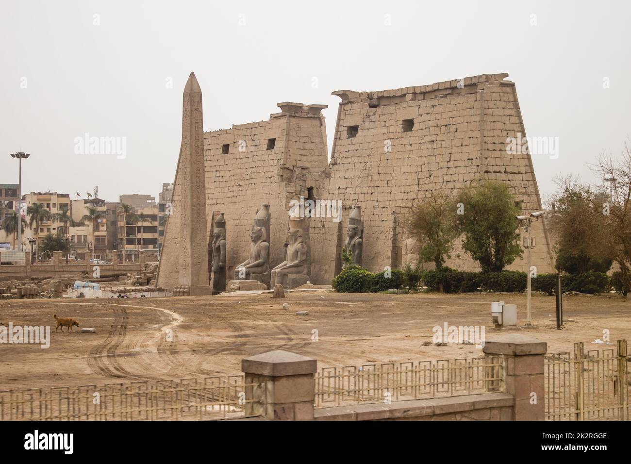 The exterior of an old, historical building and a tower, Egypt Stock ...