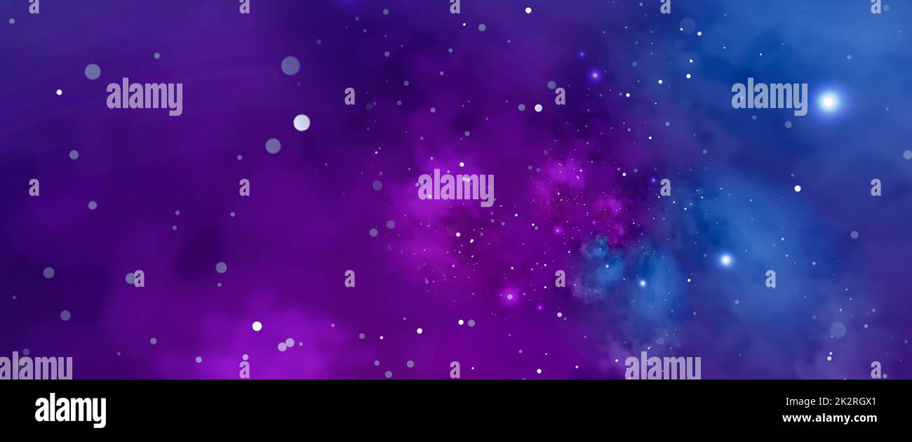 Starry background with blue and violet nebula. Concept for space ...
