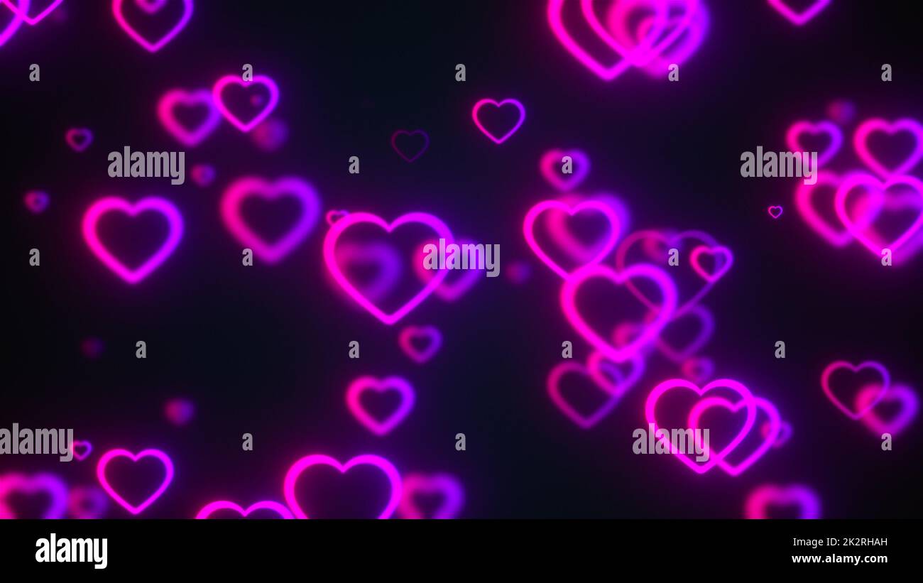 Glowing hearts icons Stock Photo - Alamy