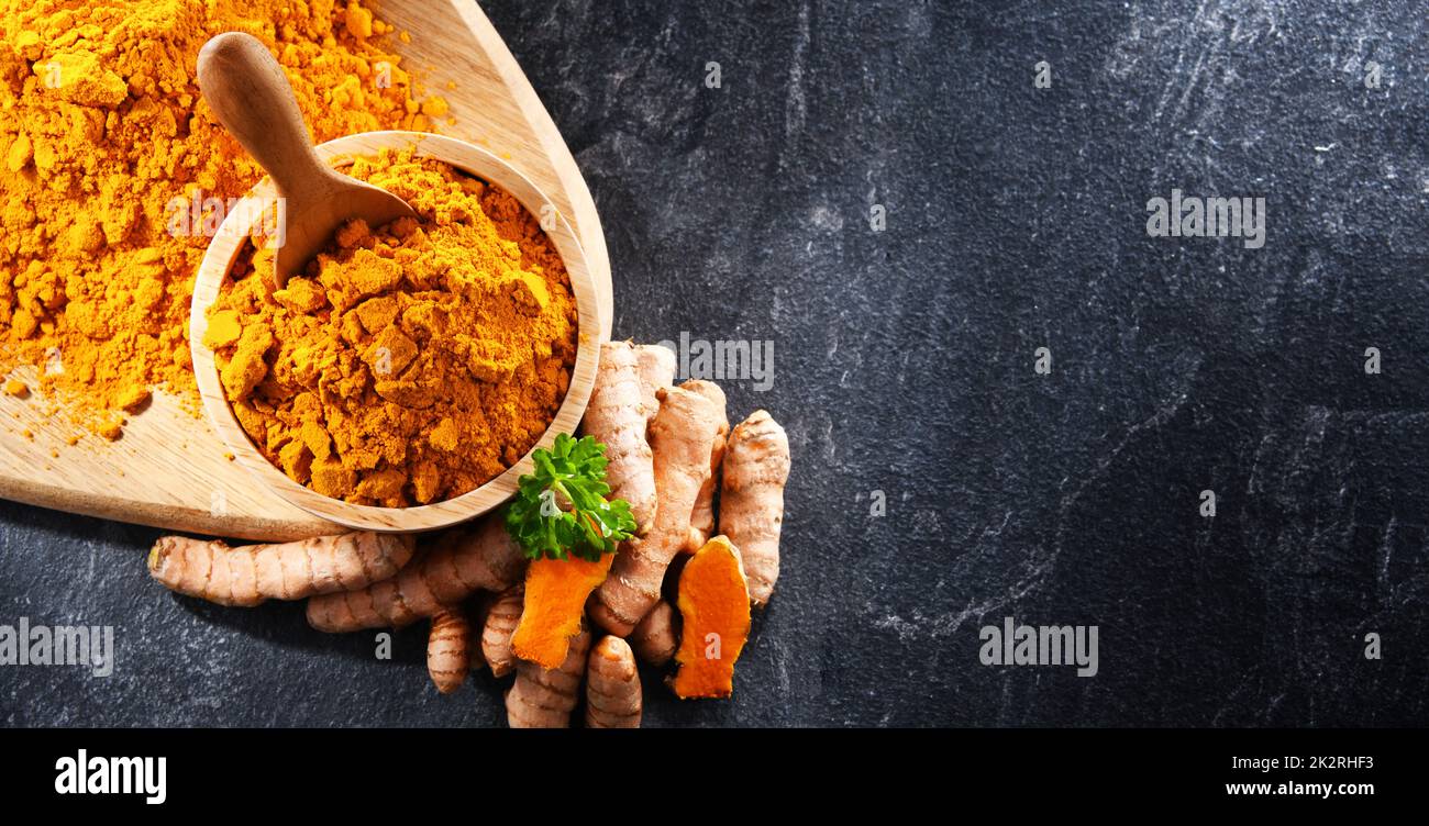 Turmeric root composition hi-res stock photography and images - Alamy