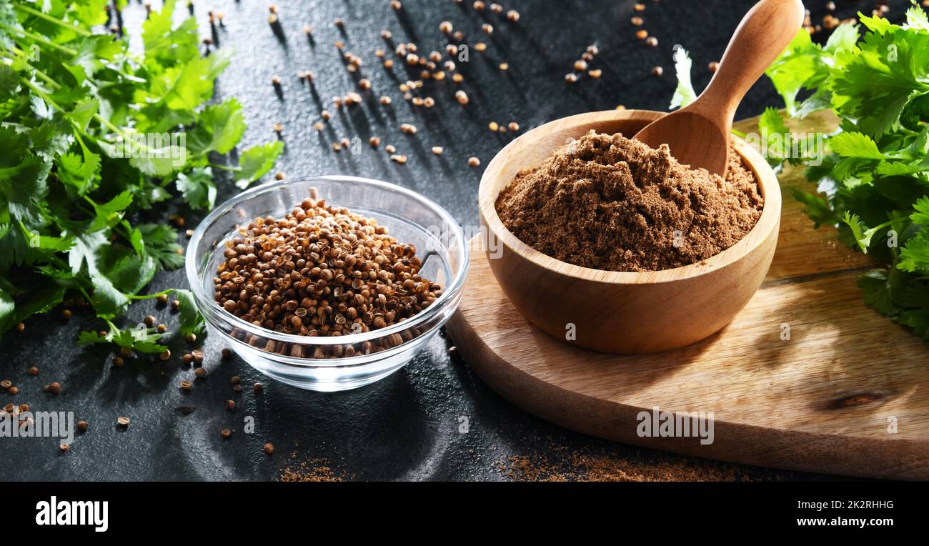 Ground coriander dried seeds hi-res stock photography and images - Alamy