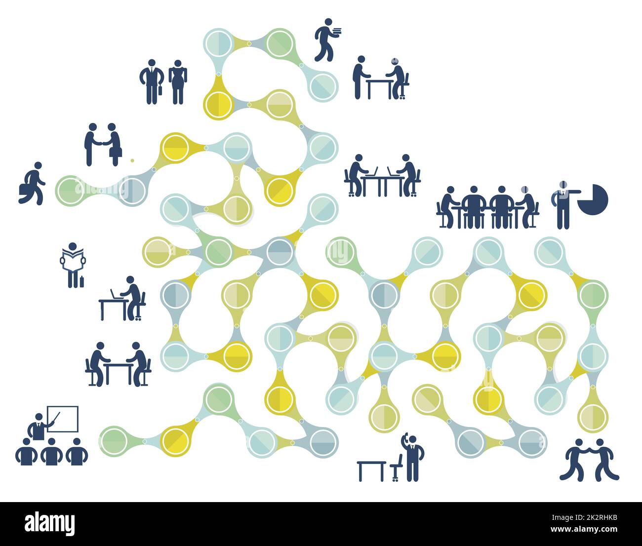 working concepts, together successful, icon illustration Stock Photo ...