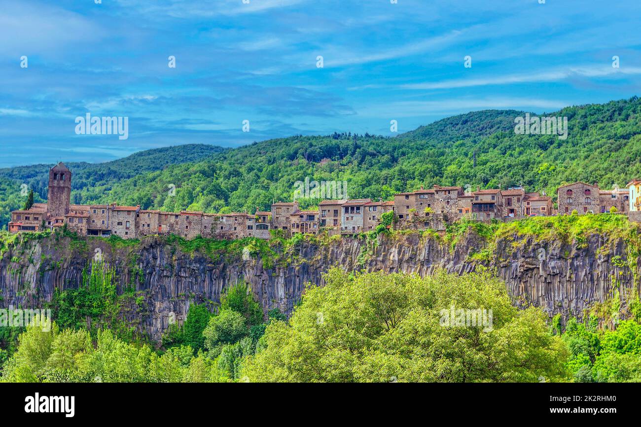 View of Castellfullit de la Roca, Girona, Spain Stock Photo - Alamy