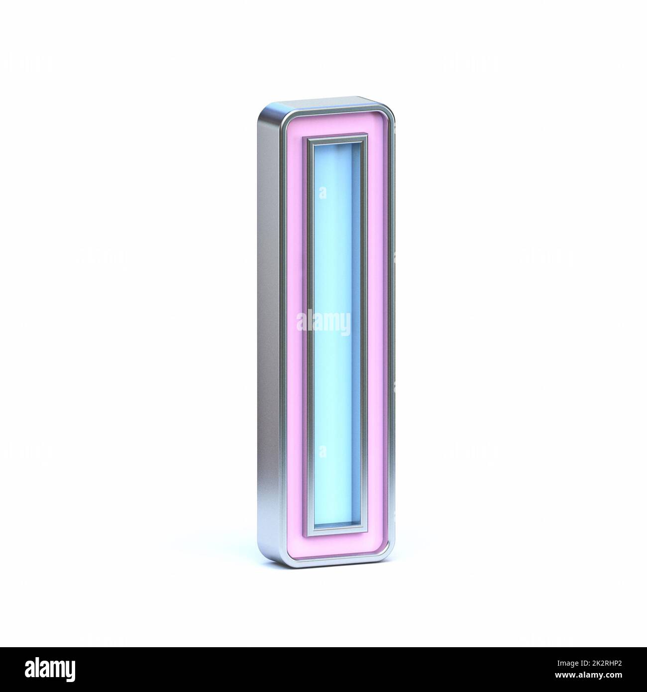 Blue and pink metal font Letter I 3D Stock Photo - Alamy