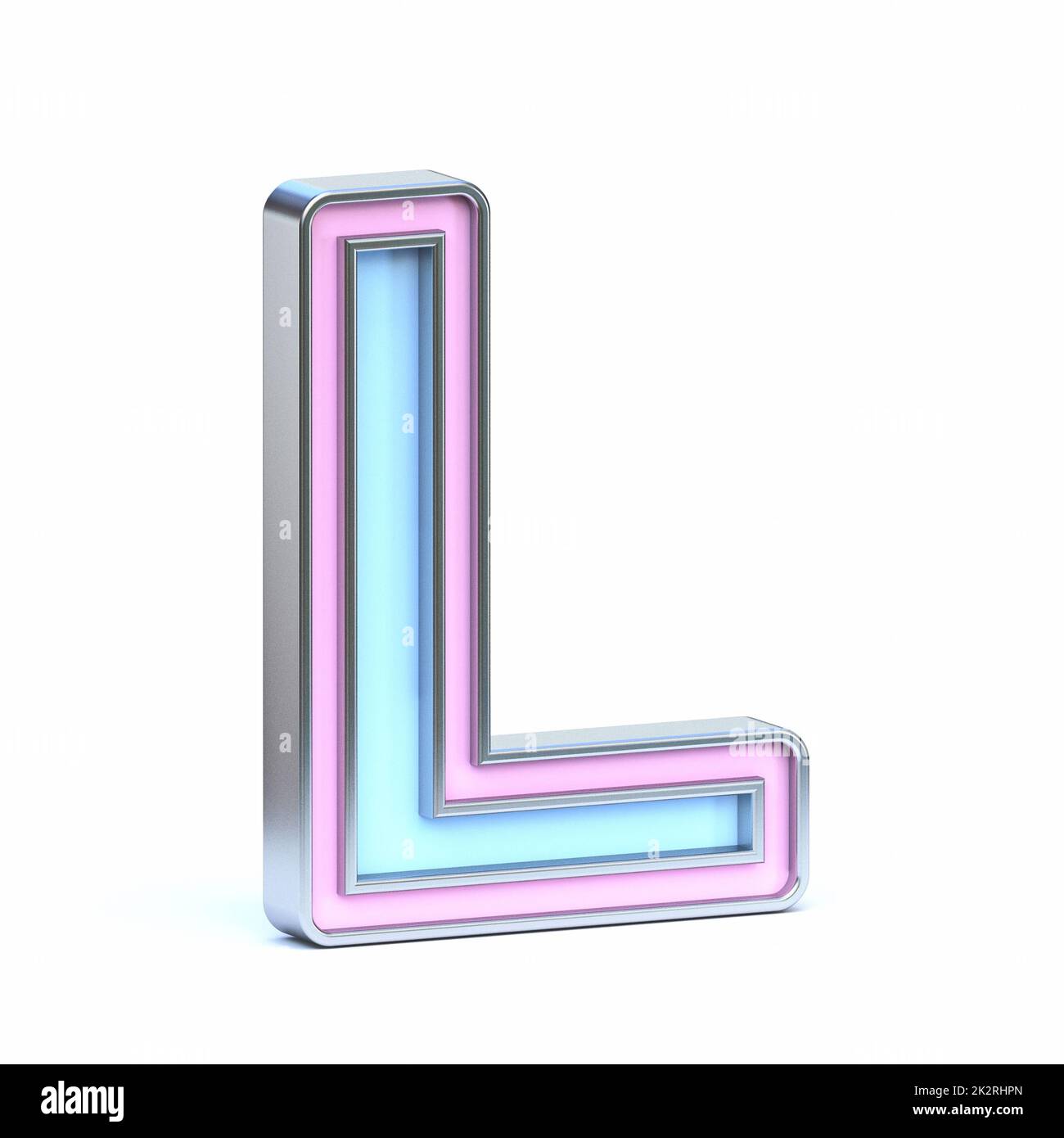 Blue and pink metal font Letter L 3D Stock Photo - Alamy