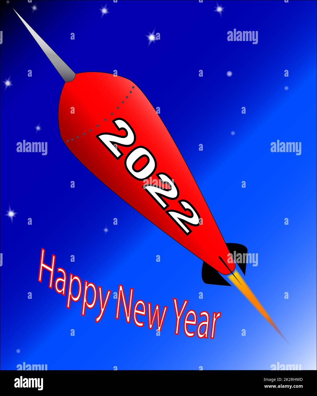 Happy New Year 2022 Rocket Stock Photo - Alamy