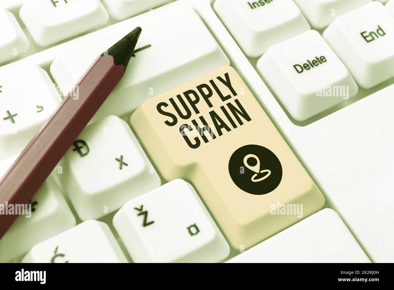 Text Caption Presenting Supply Chain Business Concept System Of Organization And Processes From