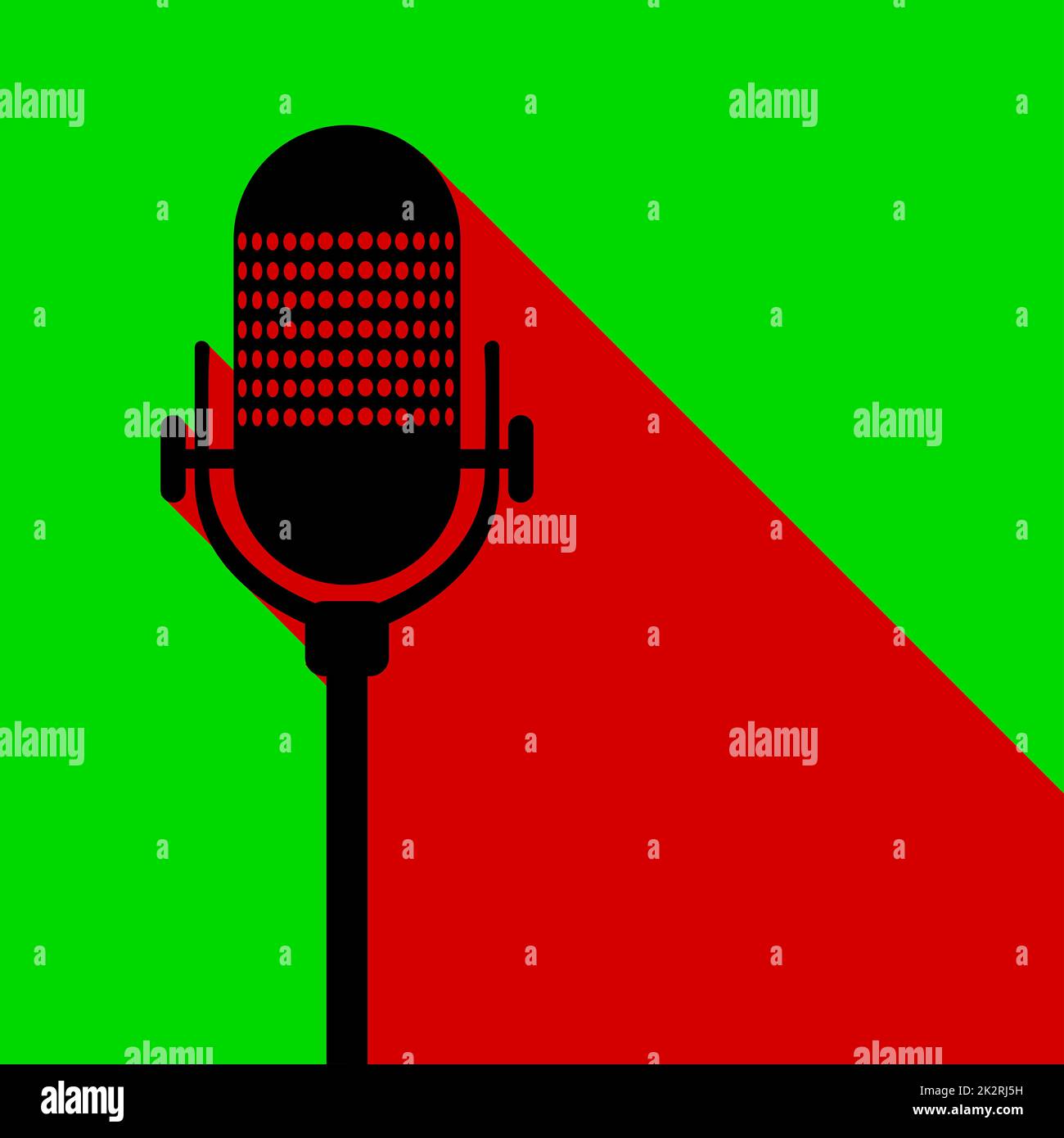 Retro Microphone With Shadow Stock Photo - Alamy