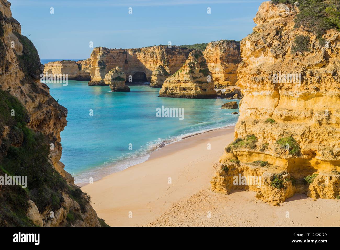 beach of Praia da Marinha Stock Photo - Alamy