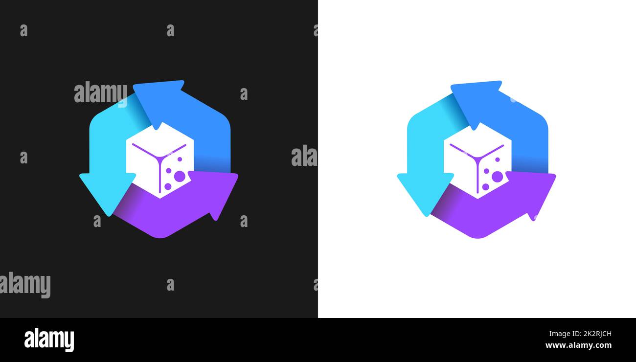 Recycle logo or icon template vector design Stock Photo - Alamy