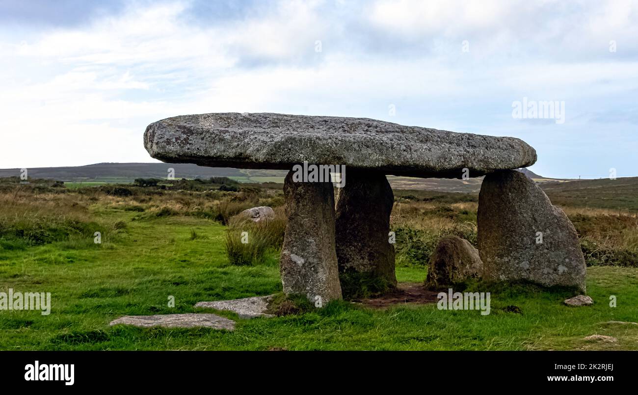 Lanyon Quoit - dolmen in Cornwall, England, United Kingdom Stock Photo ...