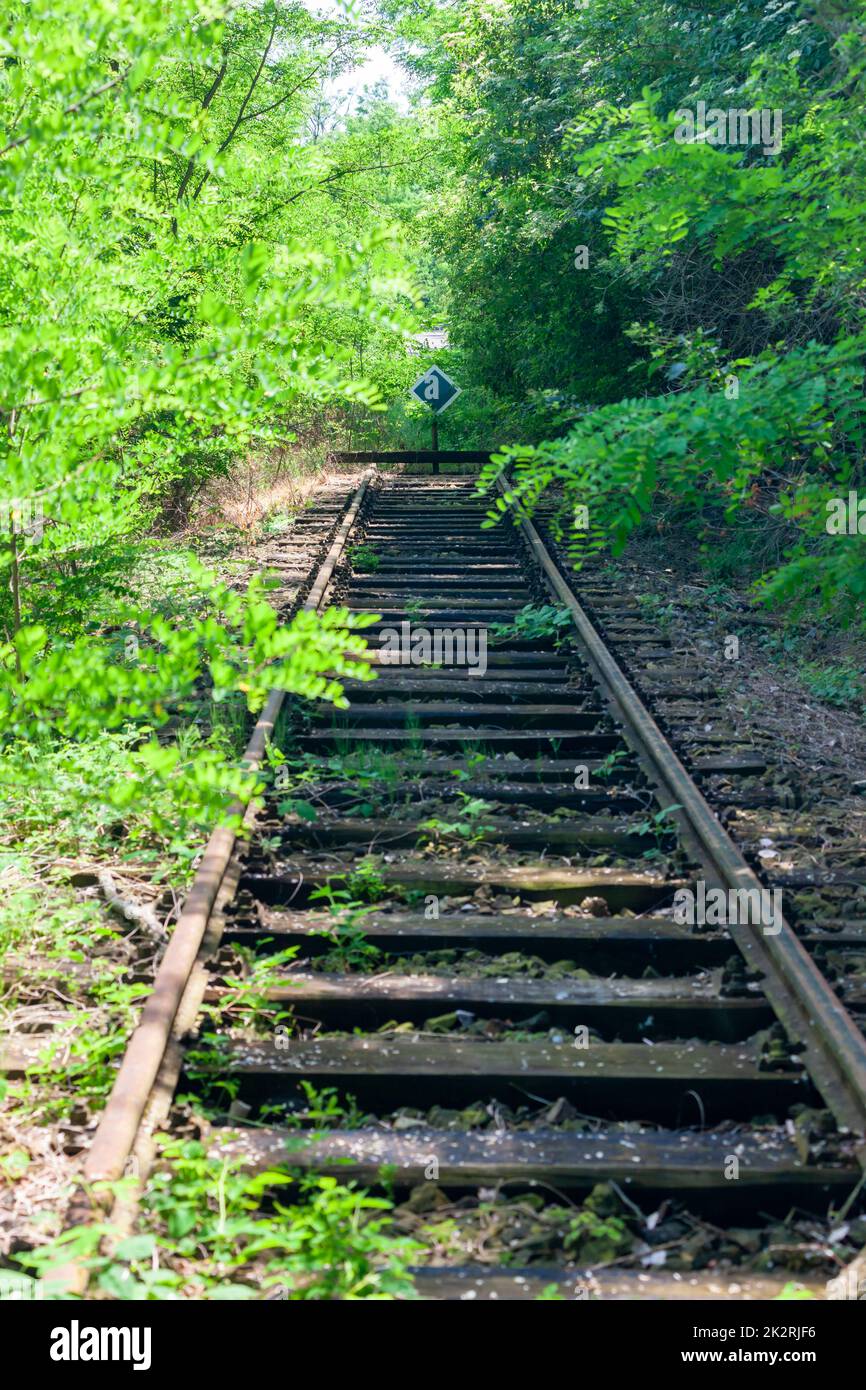 the end of old rails Stock Photo - Alamy